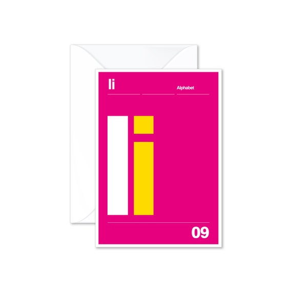 Initial Letter I Mini Card Alphabet Typographical A6 - Etsy