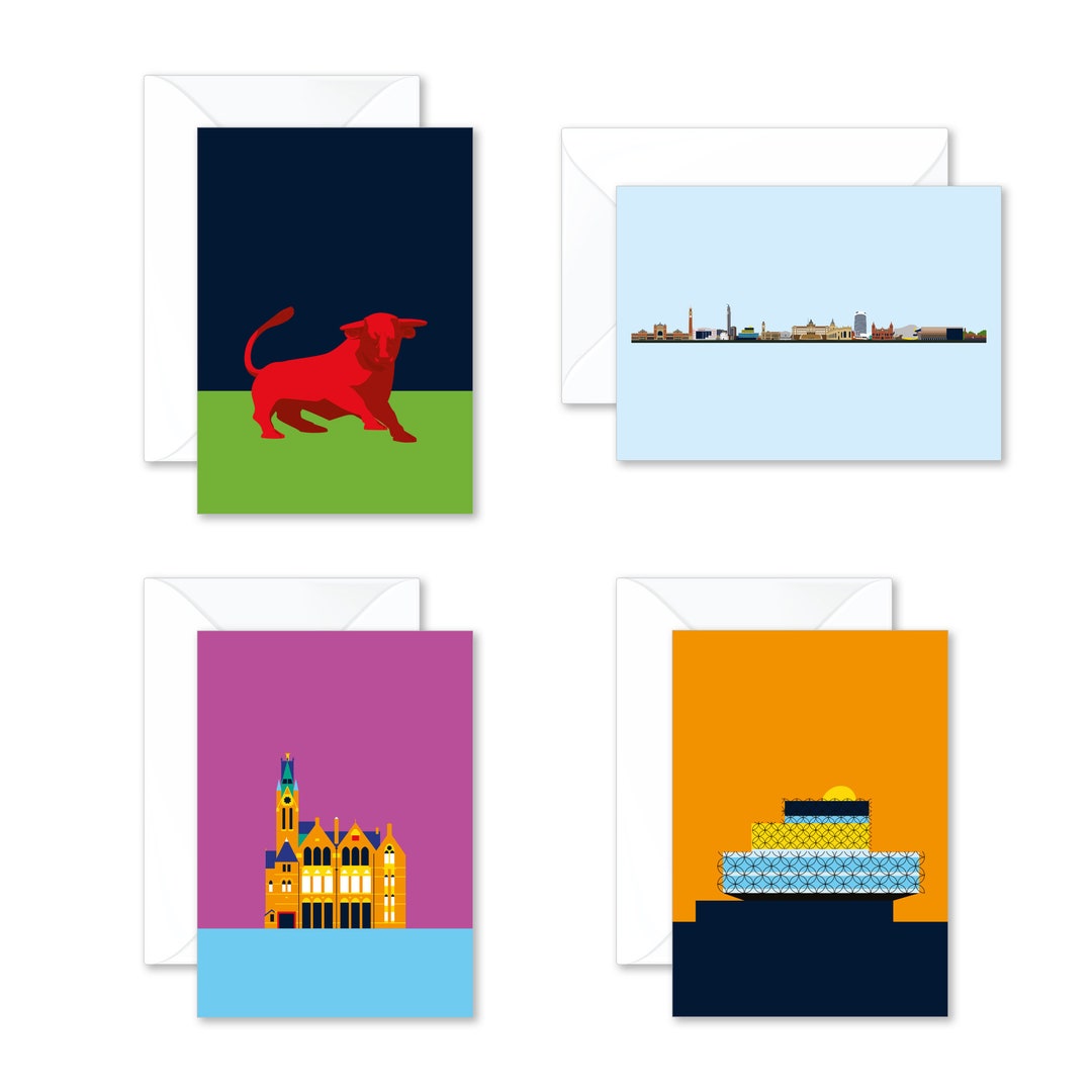 Birmingham 4x Greeting Card Selection Pack Brummie Stationery - Etsy