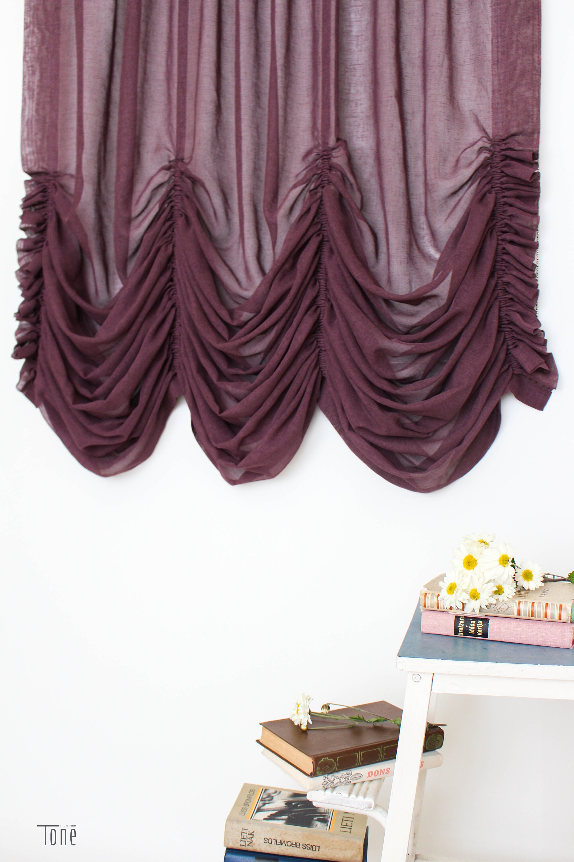 Faux Linen Balloon Shade: Austrian Style Roman Blind - Etsy
