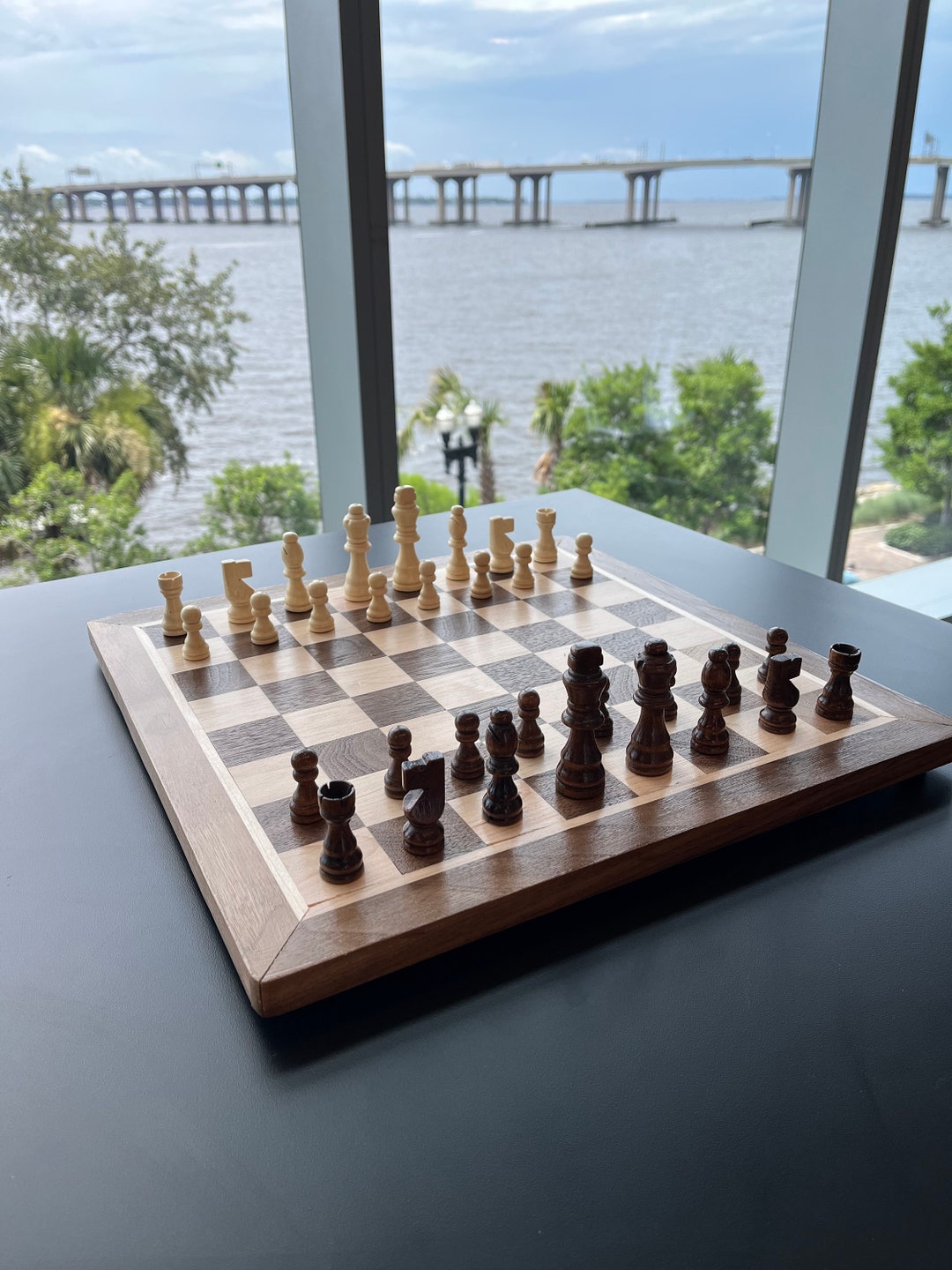 Hardwood Chess and Checkers Board - Etsy