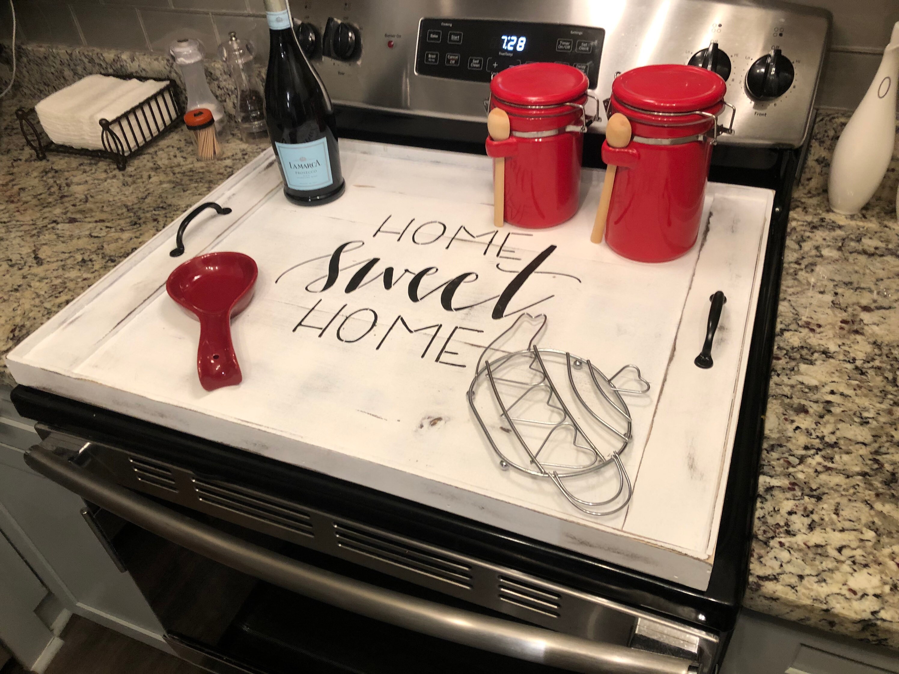 Farmhouse Stove Topper/noodle Board-distressed White - Etsy