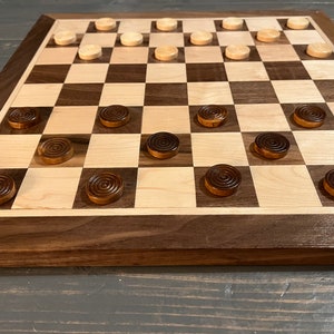 Hardwood Chess and Checkers Board - Etsy