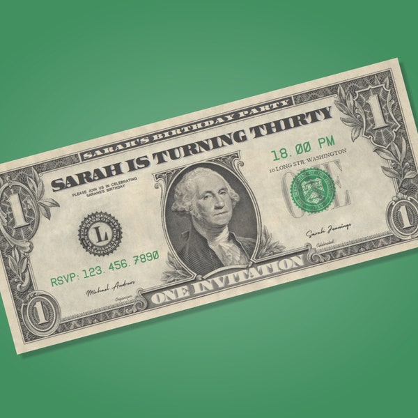 Birthday Notes Dollar Bills - Etsy