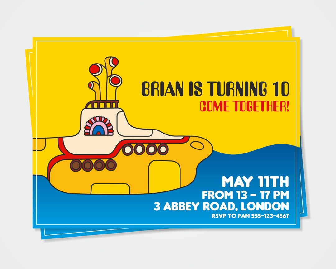 Customizable Beatles Birthday Invitation - Etsy