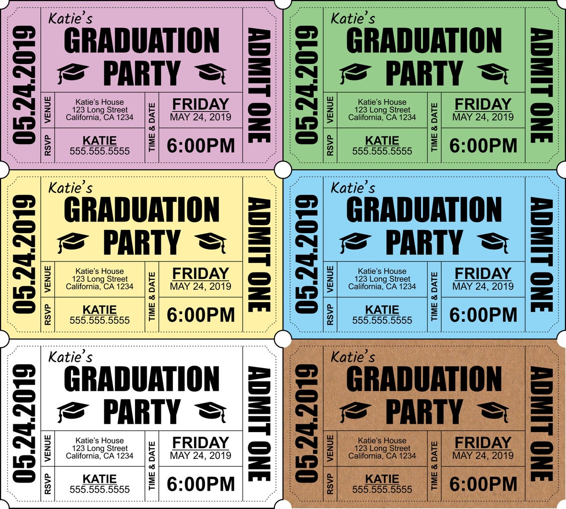 Customizable Graduation Party Invitation Ticket | Etsy