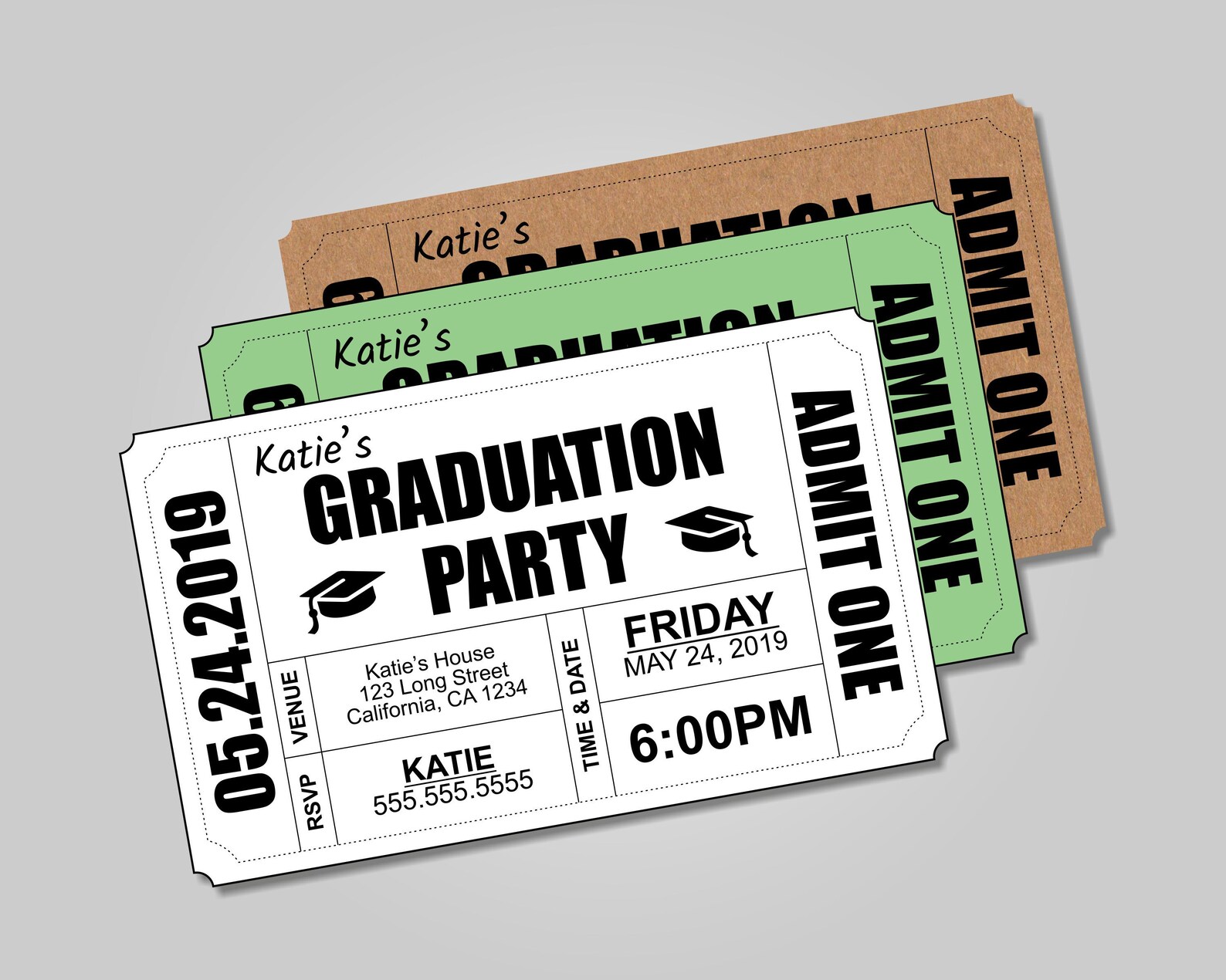 Customizable Graduation Party Invitation Ticket | Etsy
