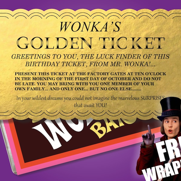 Willy Wonka's Golden Tickets - Etsy UK