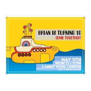 Customizable Beatles Birthday Invitation - Etsy