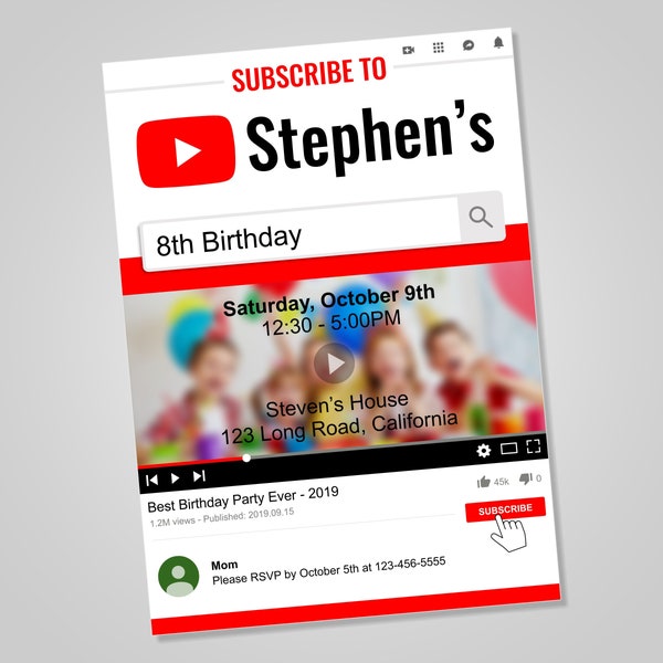 Youtube Party - Etsy