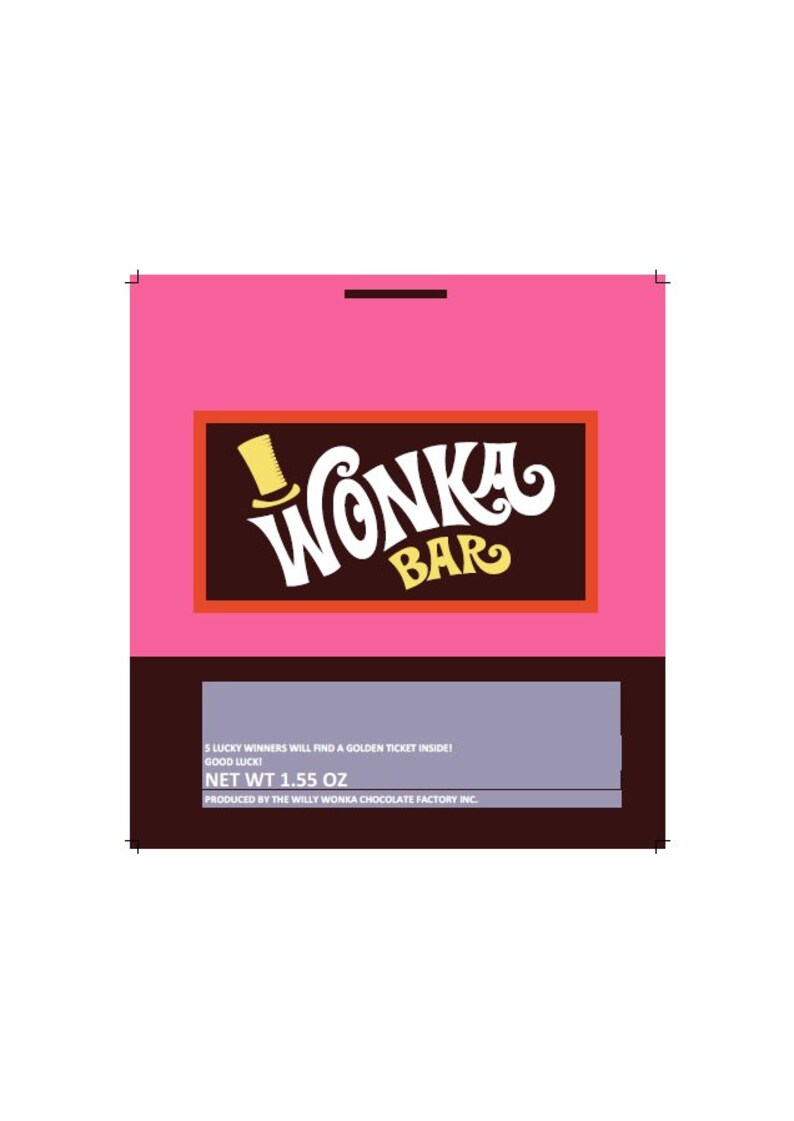 Wonka Bar Printable Wrapper