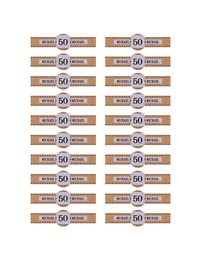 Customizable Birthday Cigar Band Template - Etsy