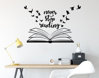 Boy Reading Magic Book Wall Decal Vinyl Art Stickers for | Etsy