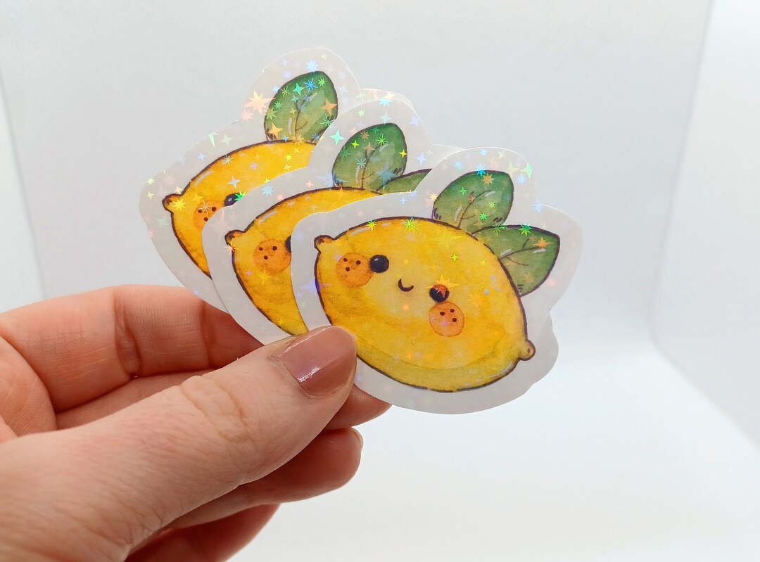 Cute Lemon Sticker, Yellow and Green Pastel Journal Decor, Bujo Sticker ...