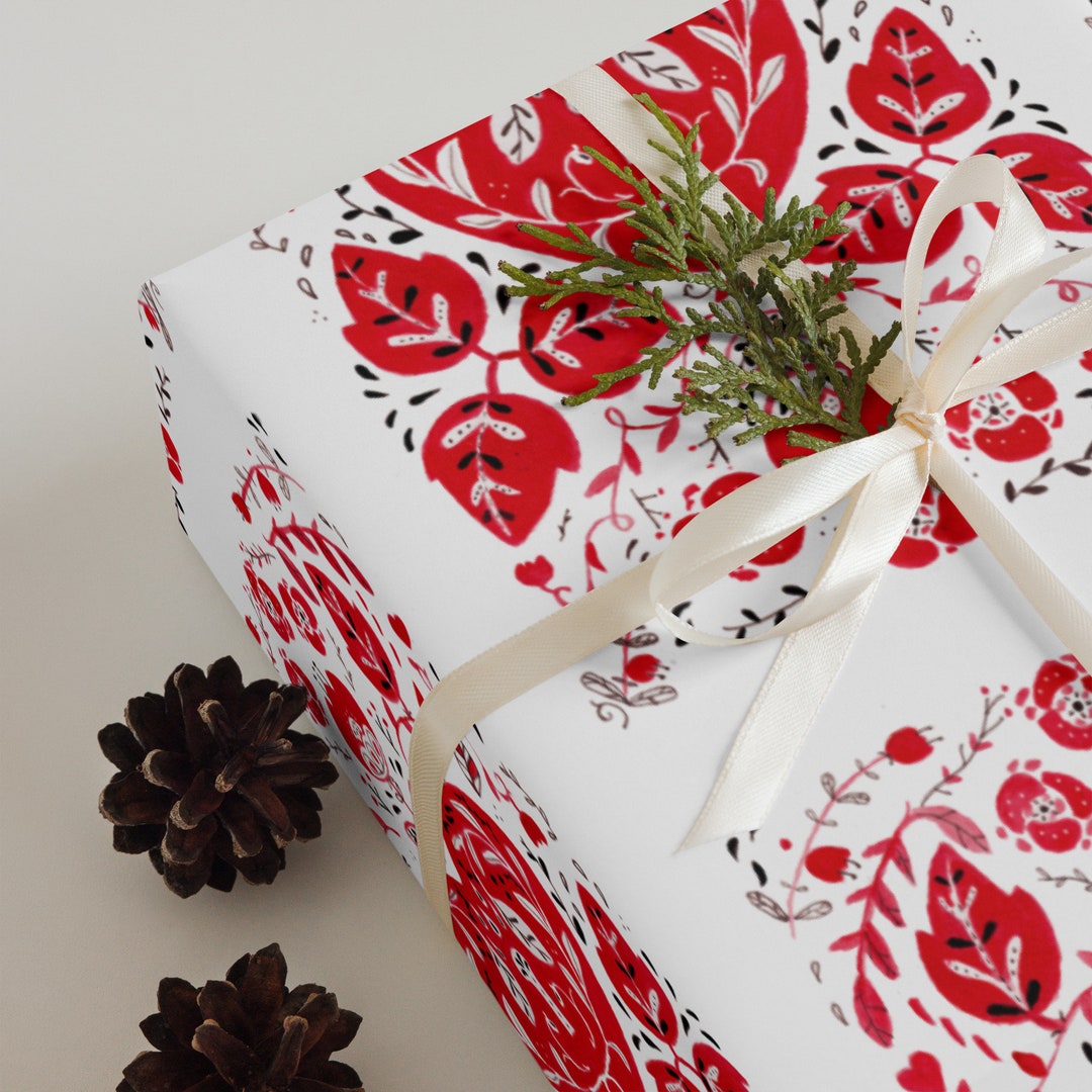 Floral Wrapping Paper Sheets Love & Foliage A Set of 3 Sheets Luxurious ...