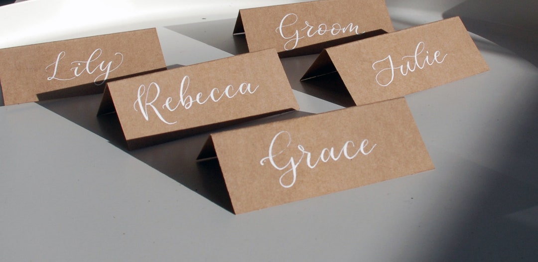 Rustic Kraft Paper Place Setting, Hand Written With Beautiful ...