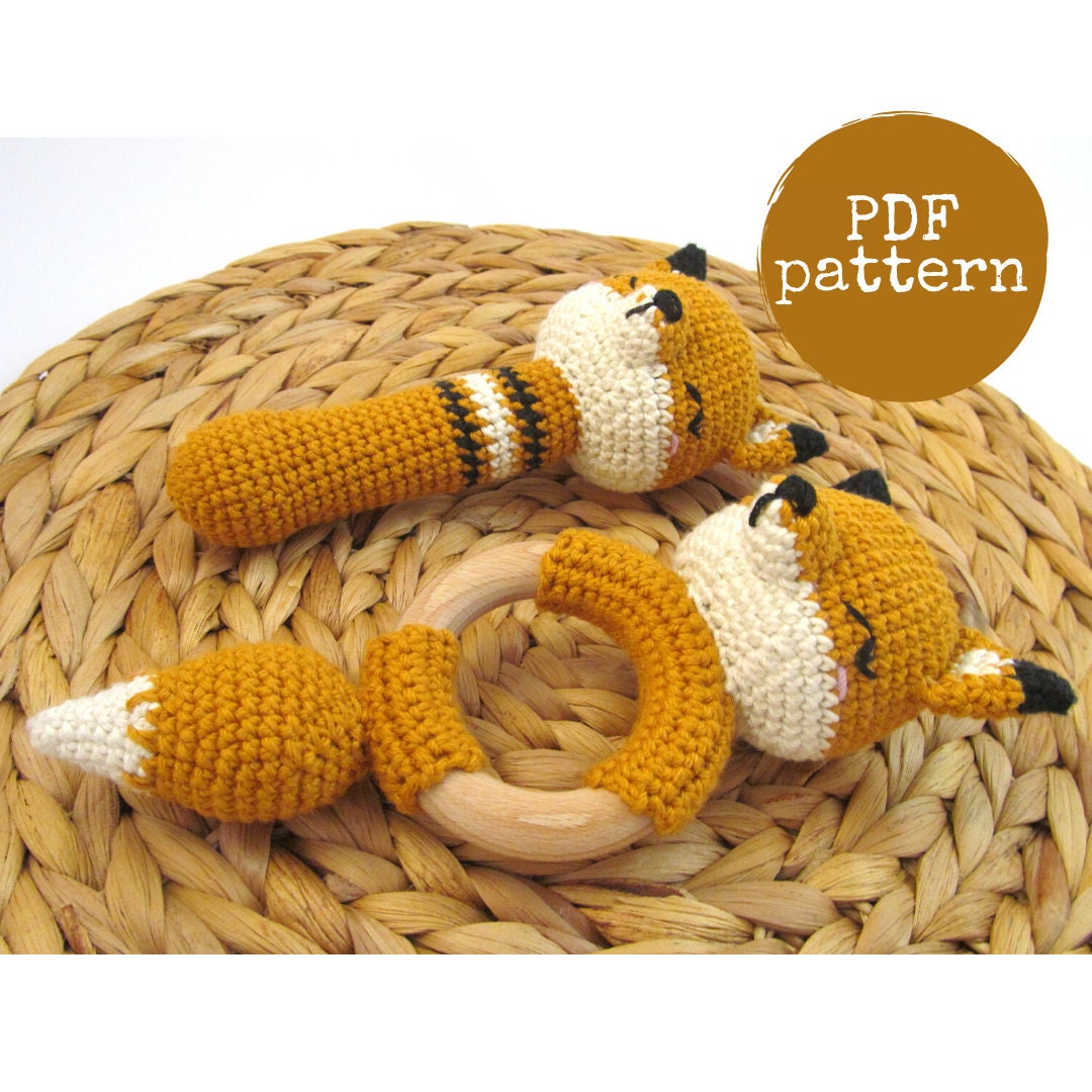 Fox Teething Ring and Rattle - Etsy