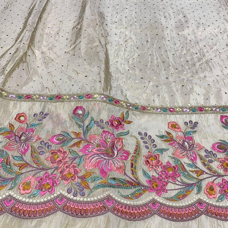 Georgette Tissue Zari Mukesh and Embroidery Work Unstitched Suits Dress ...