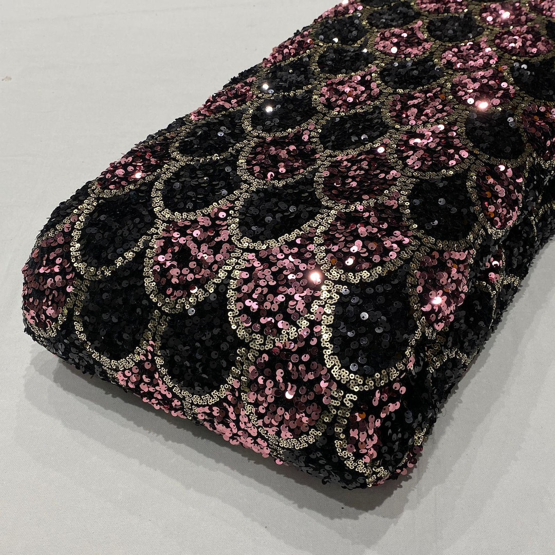 Velvet Designer Heavy Sequence Embroidery Work Fabric for Dress Suits ...