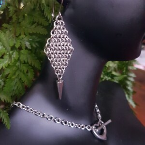 Chainmaille Spike Armour Medieval Earrings, Medieval Gothic, Australian Made Chainmail Jewelry ...