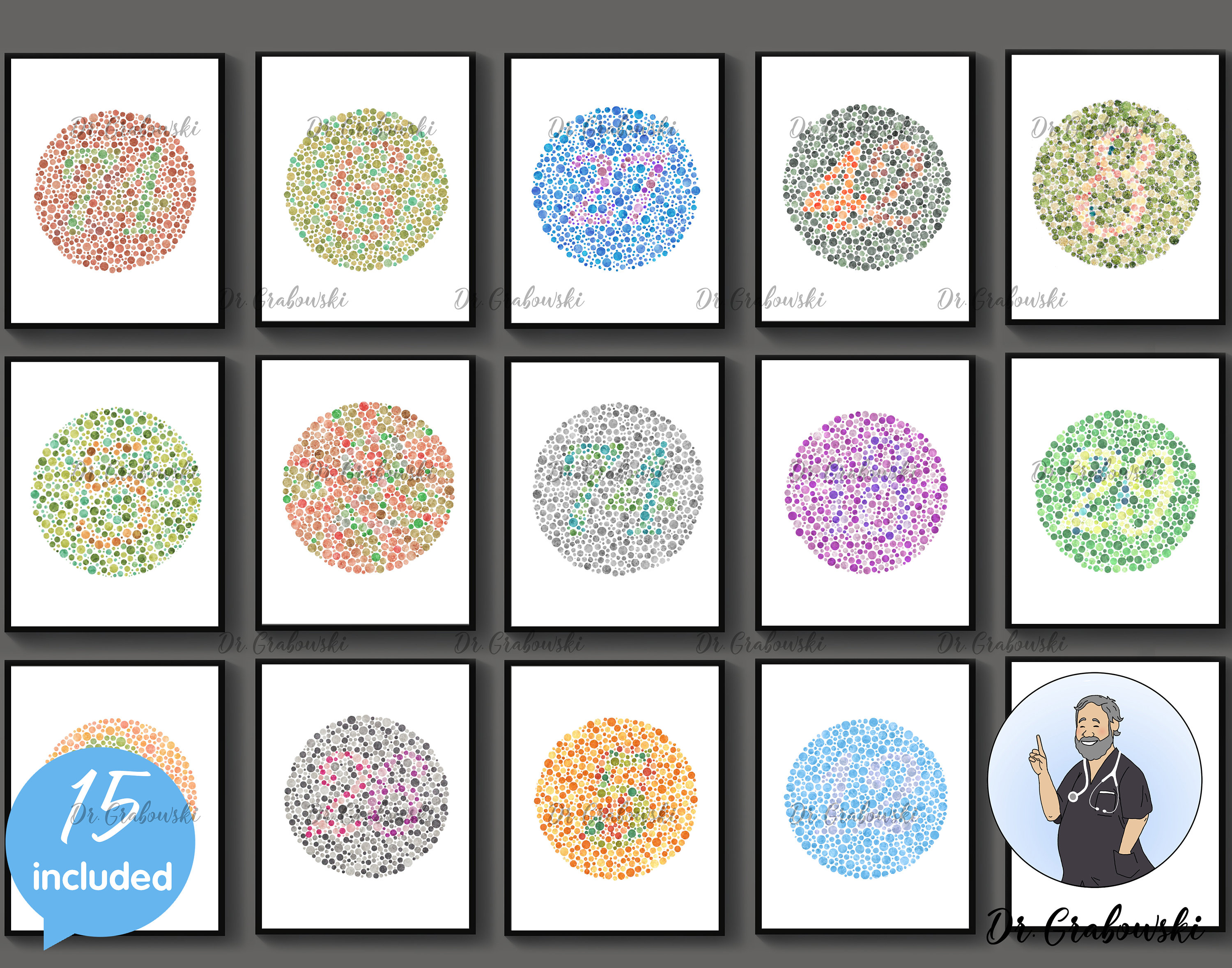 Ishihara Test for Color Blindness Color Perception Medical | Etsy