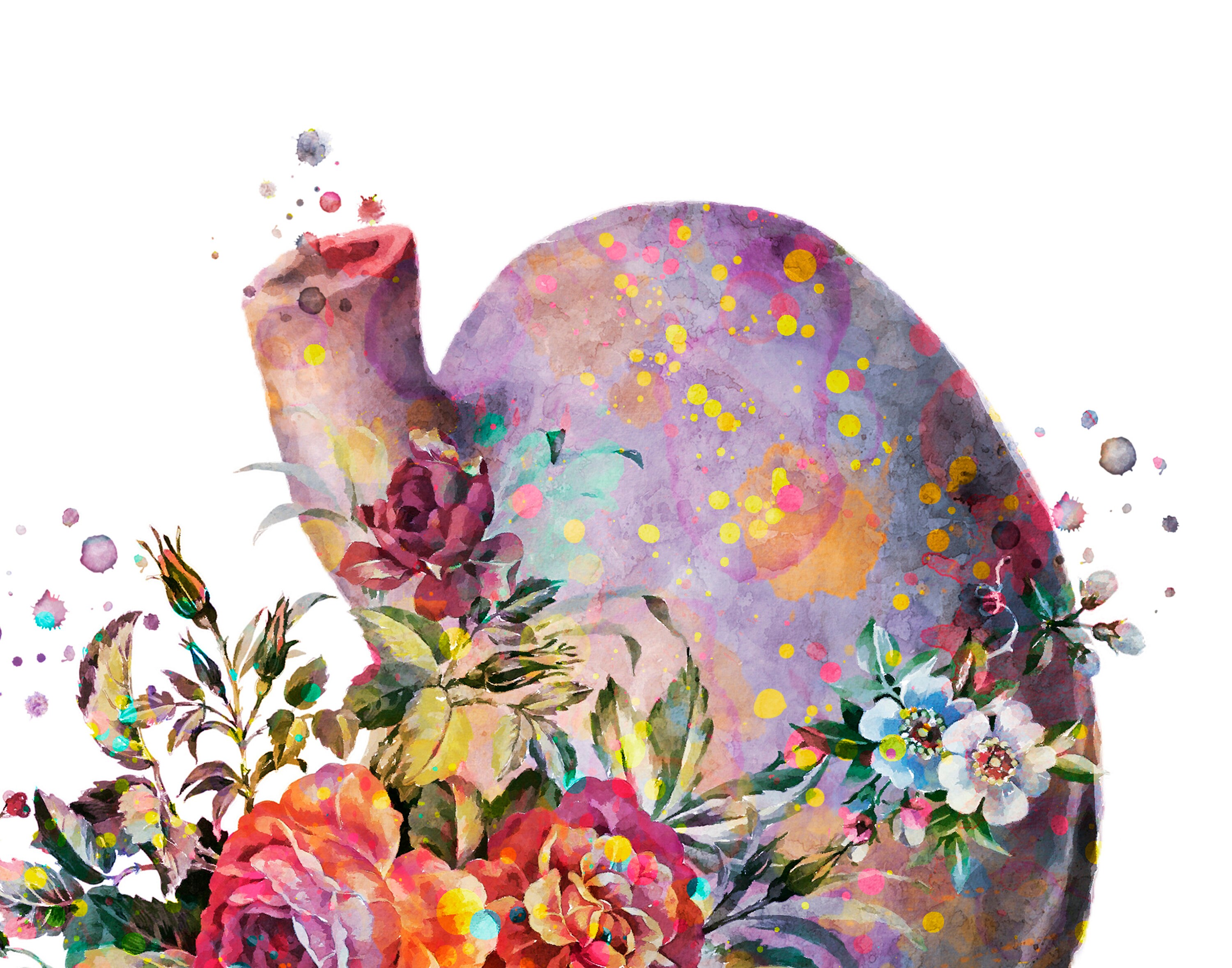 Floral Anatomical Internal Organs Art Print Human Anatomy Wall | Etsy