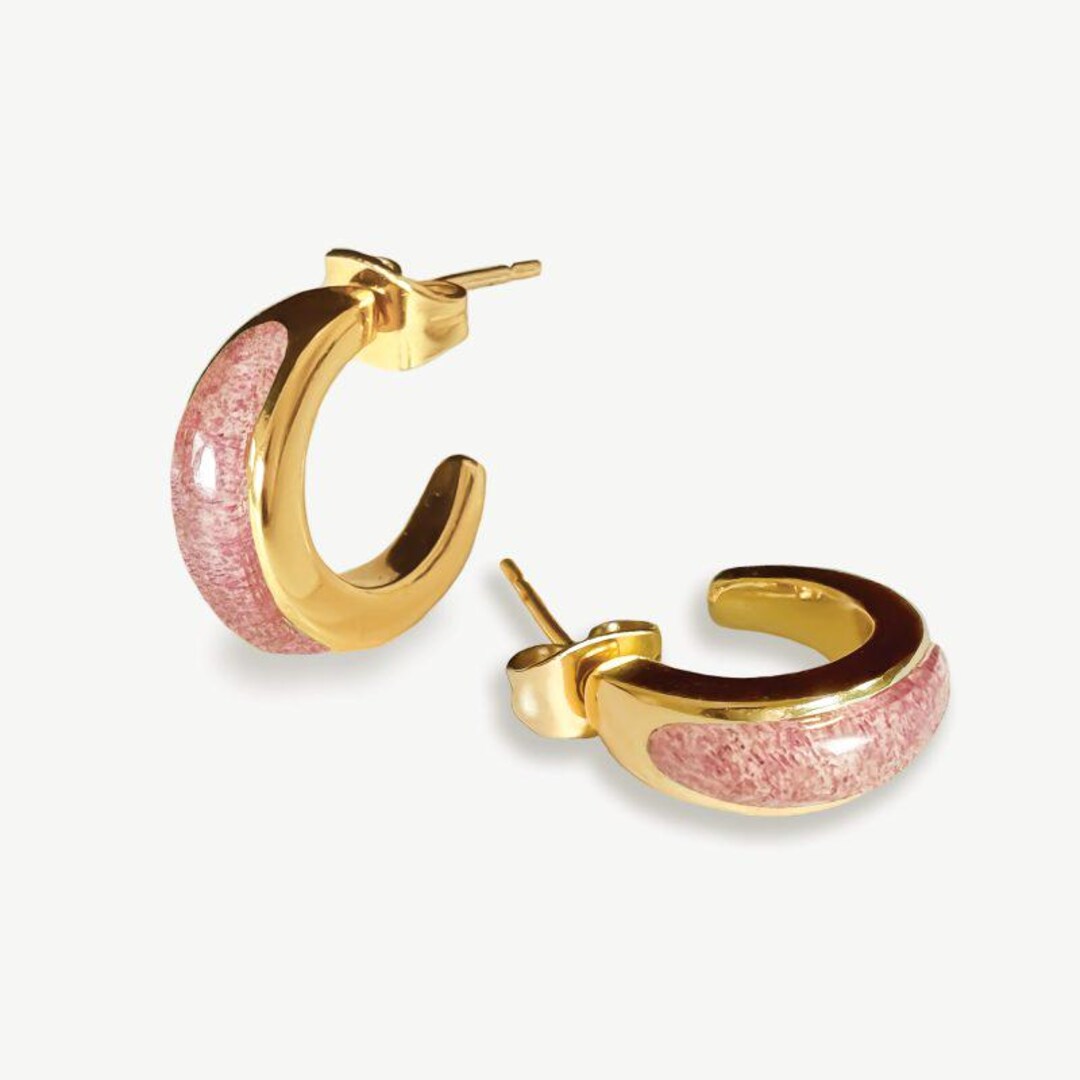 Sarah Alexander - Lychee Gemstone Bubble Hoop Earrings, 18ct Gold ...