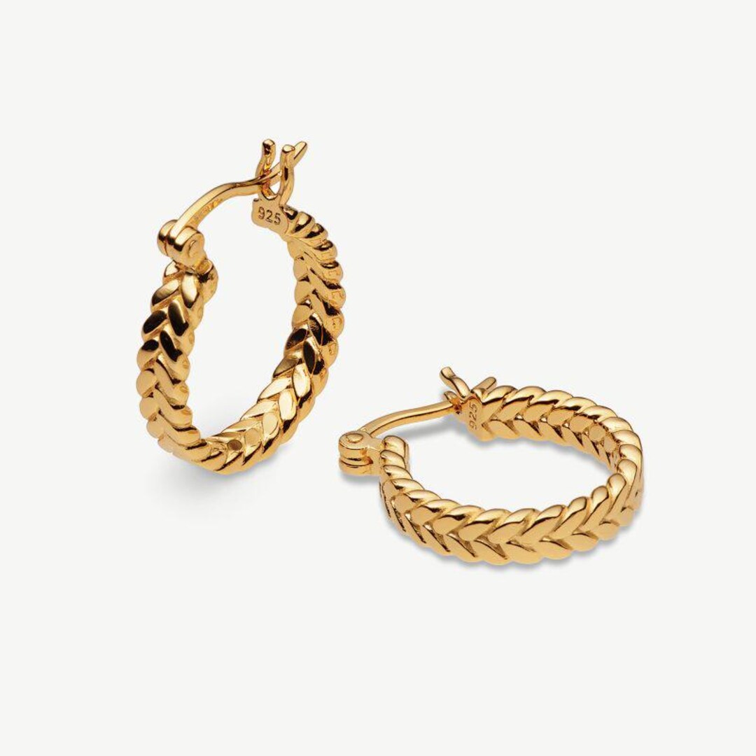 Sarah Alexander - Monterey Plait Hoop Earrings, 18ct Gold Vermeil - Etsy