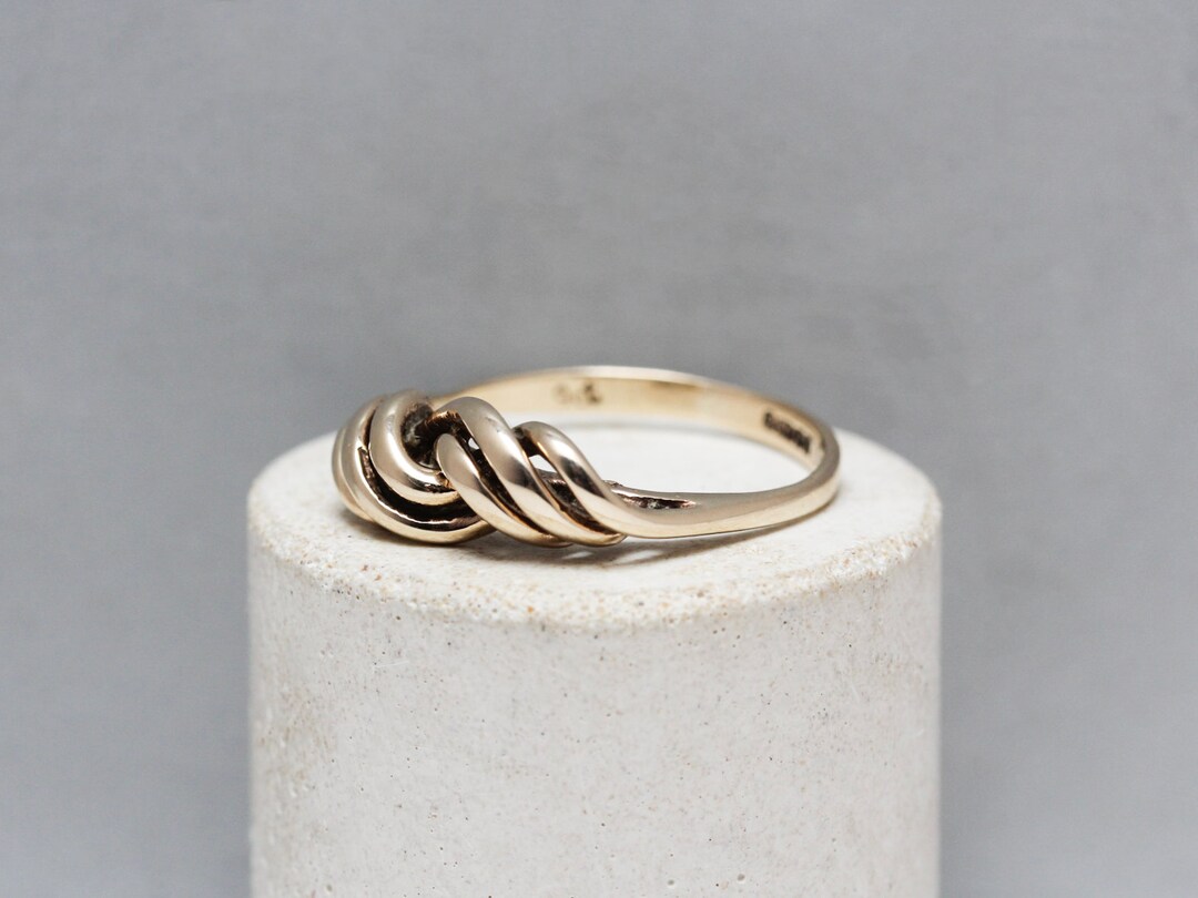 9ct Yellow Gold Twist Effect Ring Finger Size M - Etsy