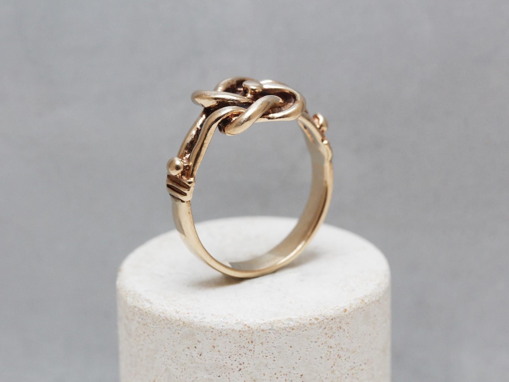 9ct Yellow Gold, Knot Design Ring, Finger Size M - Etsy