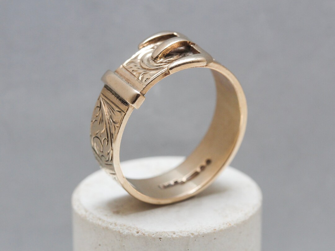 9ct Yellow Gold Belt Ring UK Size X - Etsy