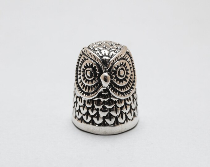Vintage Hallmarked Silver Owl Thimble. 18mm Inside Diameter. 16.47g - Etsy