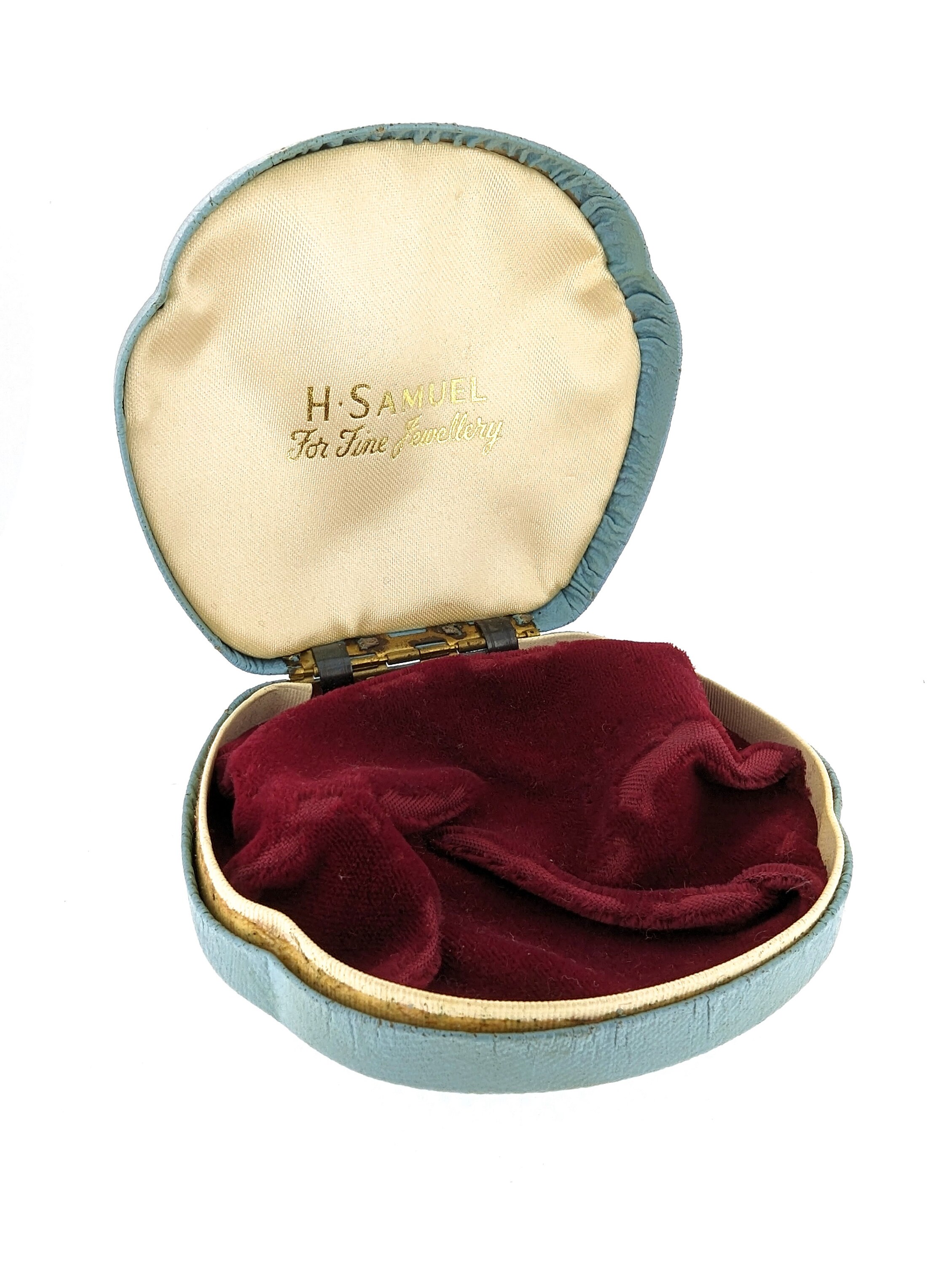 Vintage H SAMUEL Light Blue Hinged Shell Shaped - Etsy