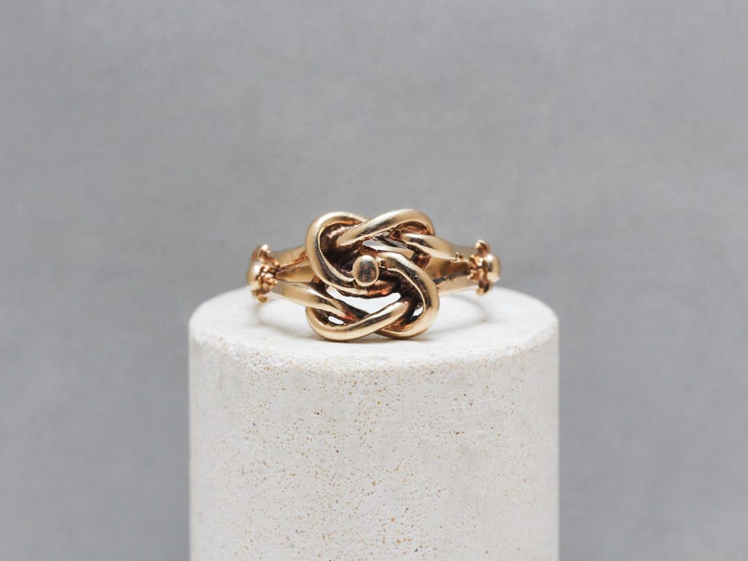 9ct Yellow Gold, Knot Design Ring, Finger Size M - Etsy