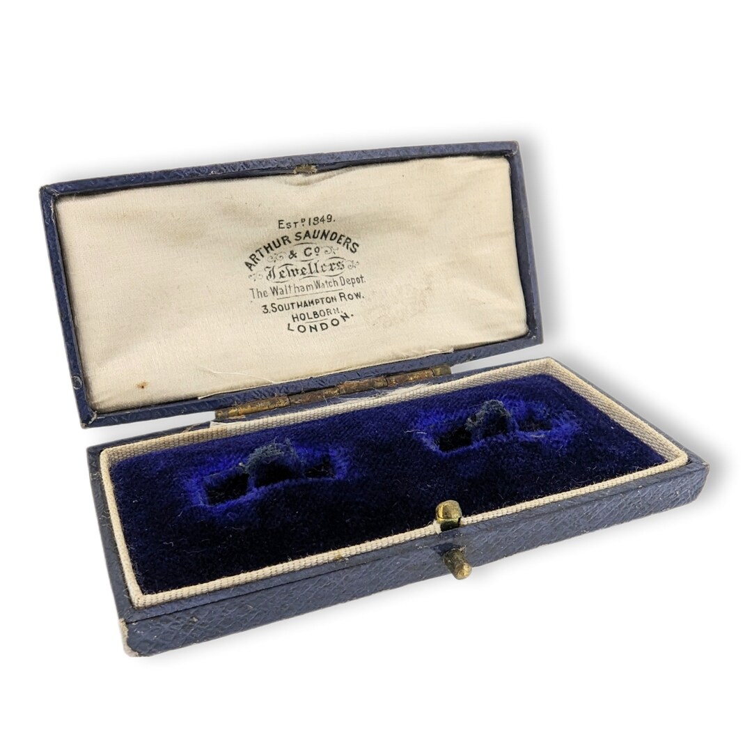 Vintage Arthur Saunders & Co, Blue and Gold Presentation Cufflink Gift ...