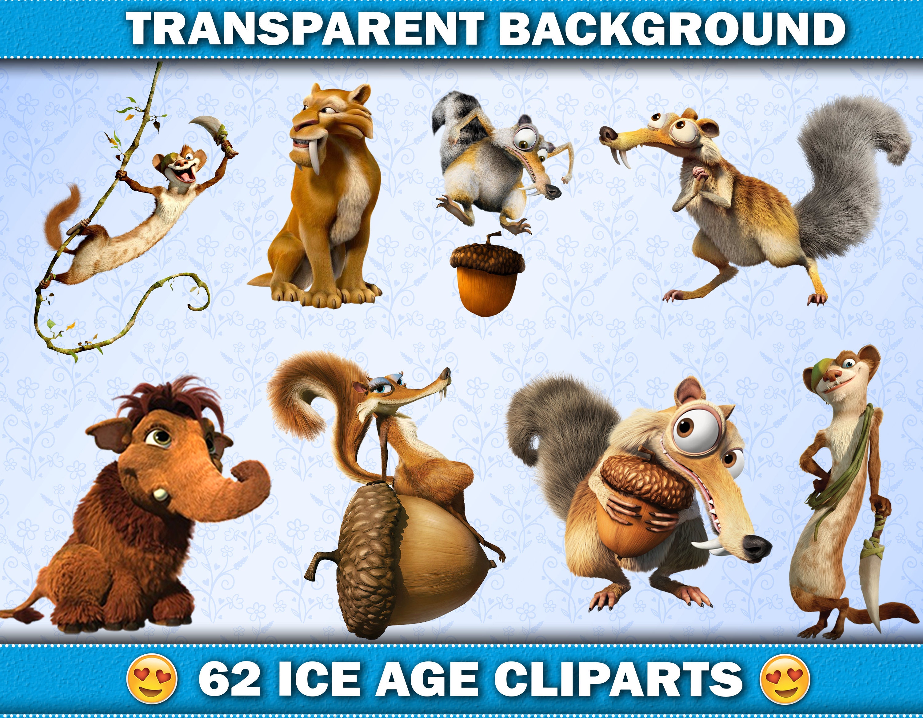 Ice Age Clipart Ice Age Png Ice Age Imagesice Age Digital Etsy Clip ...