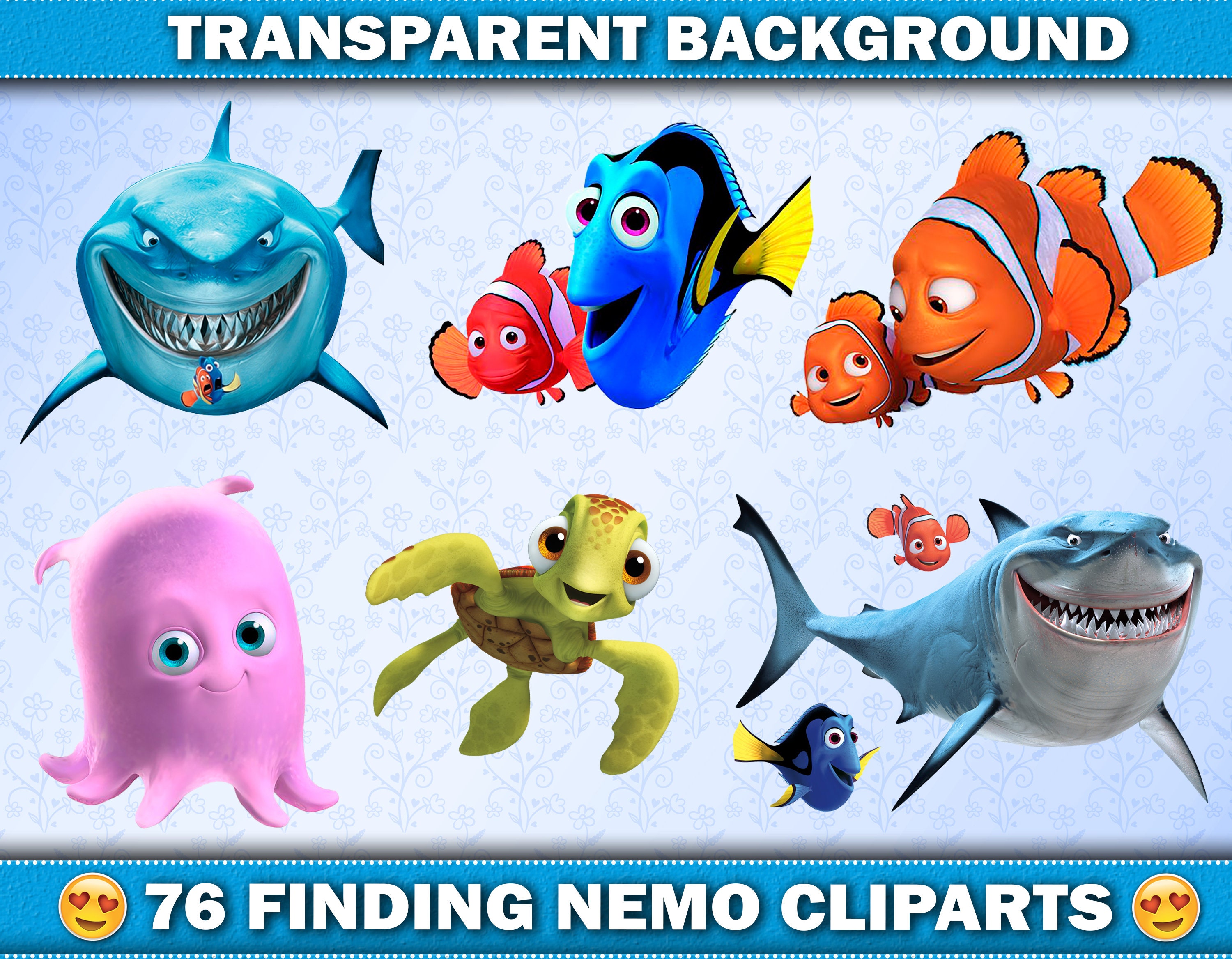 Nemo Cliparts Finding Nemo PNG Characters Nemo Printable | Etsy