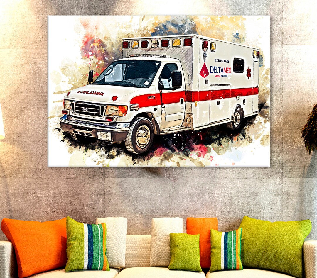 Ambulance Wall Art, Paramedic Canvas, Emergency Poster, Ambulance ...