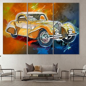 Bugatti Type 57sc Atlantic Print, Vintage Car Canvas, Oldtimer Auto ...