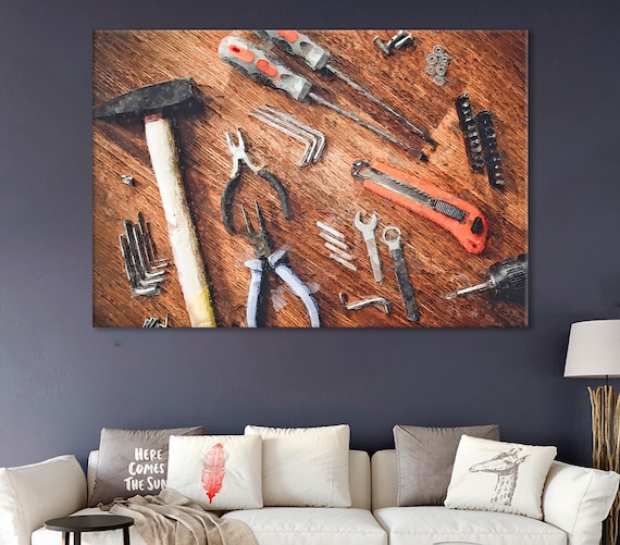 Set of Tools Artwork Workshop Canvas Print Tools Wall Decor | Etsy