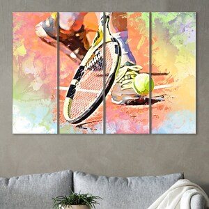 Tennis Wall Art, Tennis Racquet Artwork, Tennis Canvas Print, Sports ...