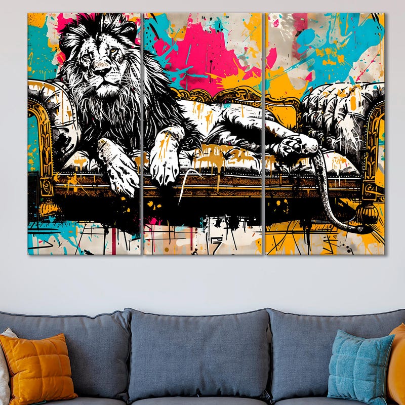 Abstract Lion Art - Etsy