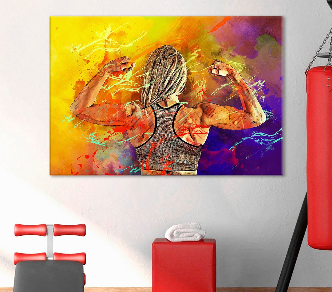 Fitness Girl Canvas Print, Motivation Wall Art, Gym Wall Art, Girl Gift ...