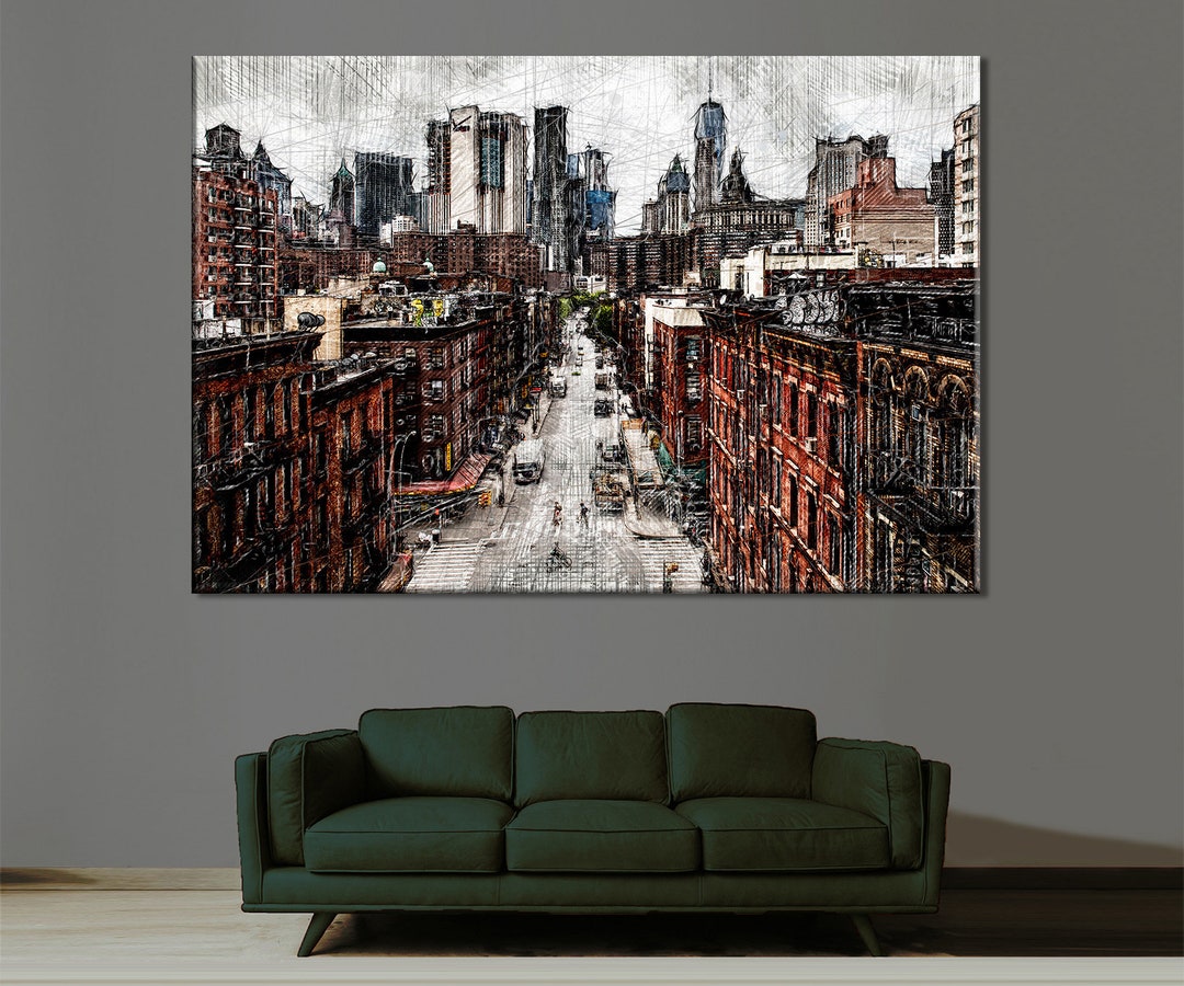 Chinatown Wall Decor, High Quality Canvas Print, Manhattan Abstract ...