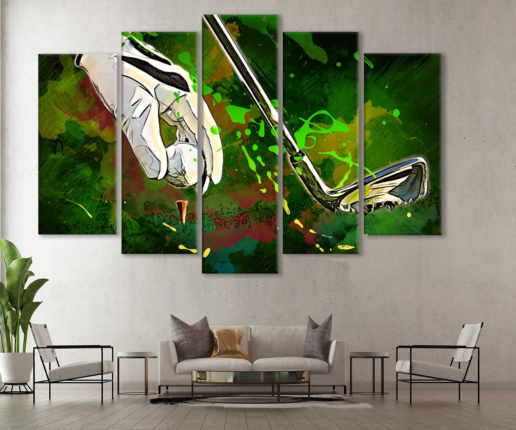 Golf Canvas Golf Wall Art Golf Print Golf Room Decor Golf | Etsy