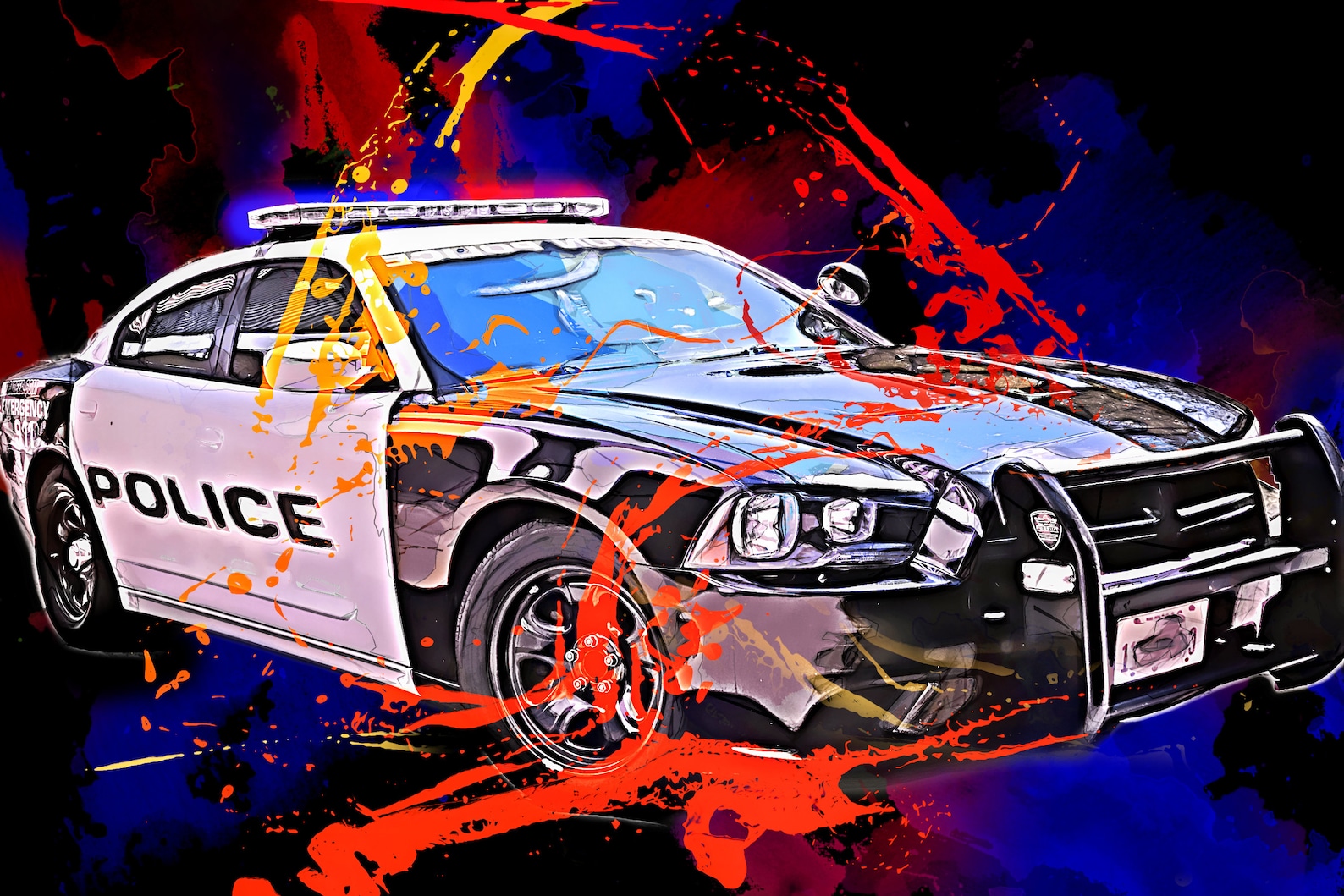 Police Car Canvas Patrol Car Wall Art Police Wall Decor | Etsy