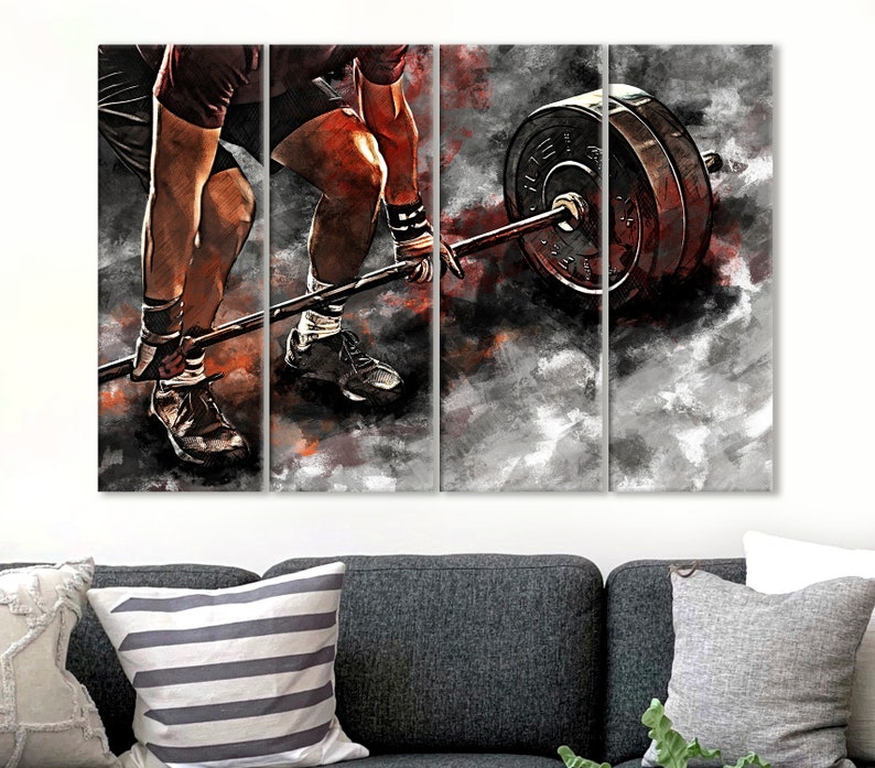 Powerlifting Artwork Weightlifter Print Deadlift Canvas - Etsy