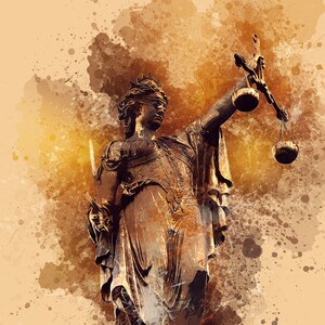 Lady Justice Wall Decor, High Quality Canvas Print, Goddess of Justice ...