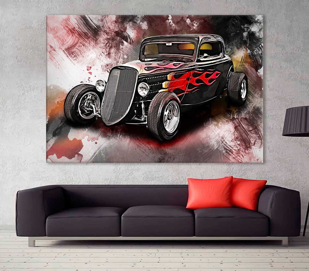 Hot Rod Print, Hot Rod Canvas, Hot Rod Poster, Vintage Car Wall Art ...