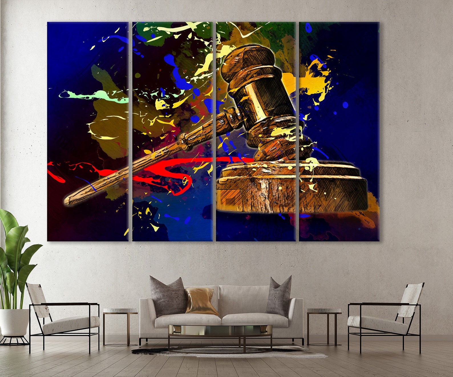 Judge Hammer Wall Decor Gavel Abstract Painting Law Court | Etsy