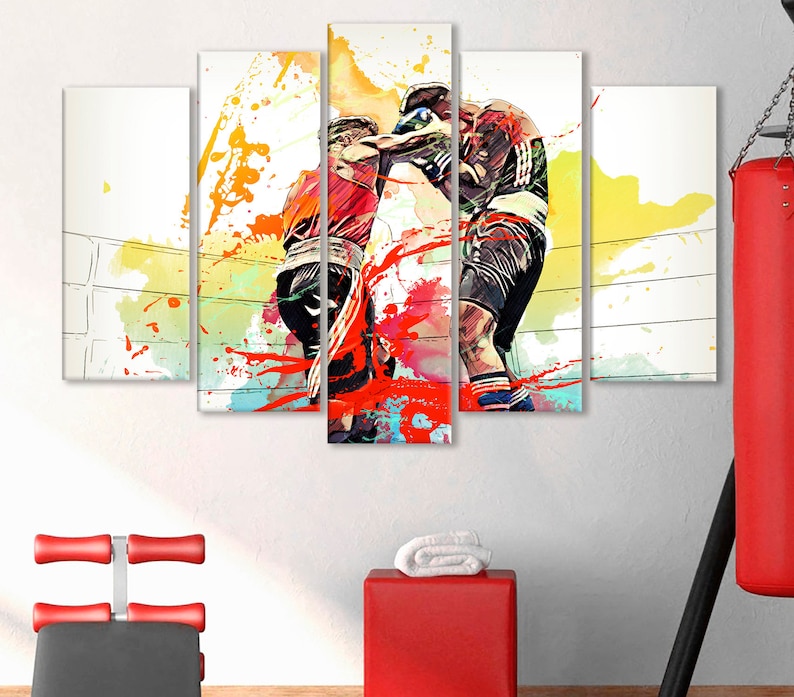 Boxing Canvas Boxing Print Motivation Wall Art Ring Room - Etsy